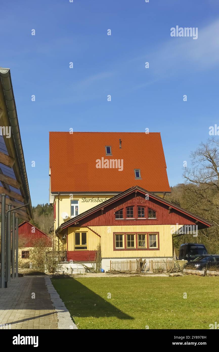 Station building, Durlesbach station, opened in 1849 and former station ...
