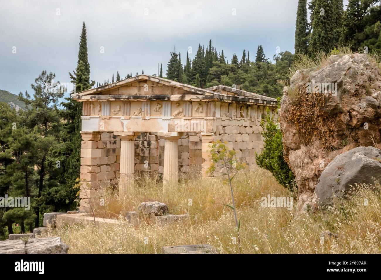Views from the archaeological site of Delphi, Greece Stock Photo - Alamy