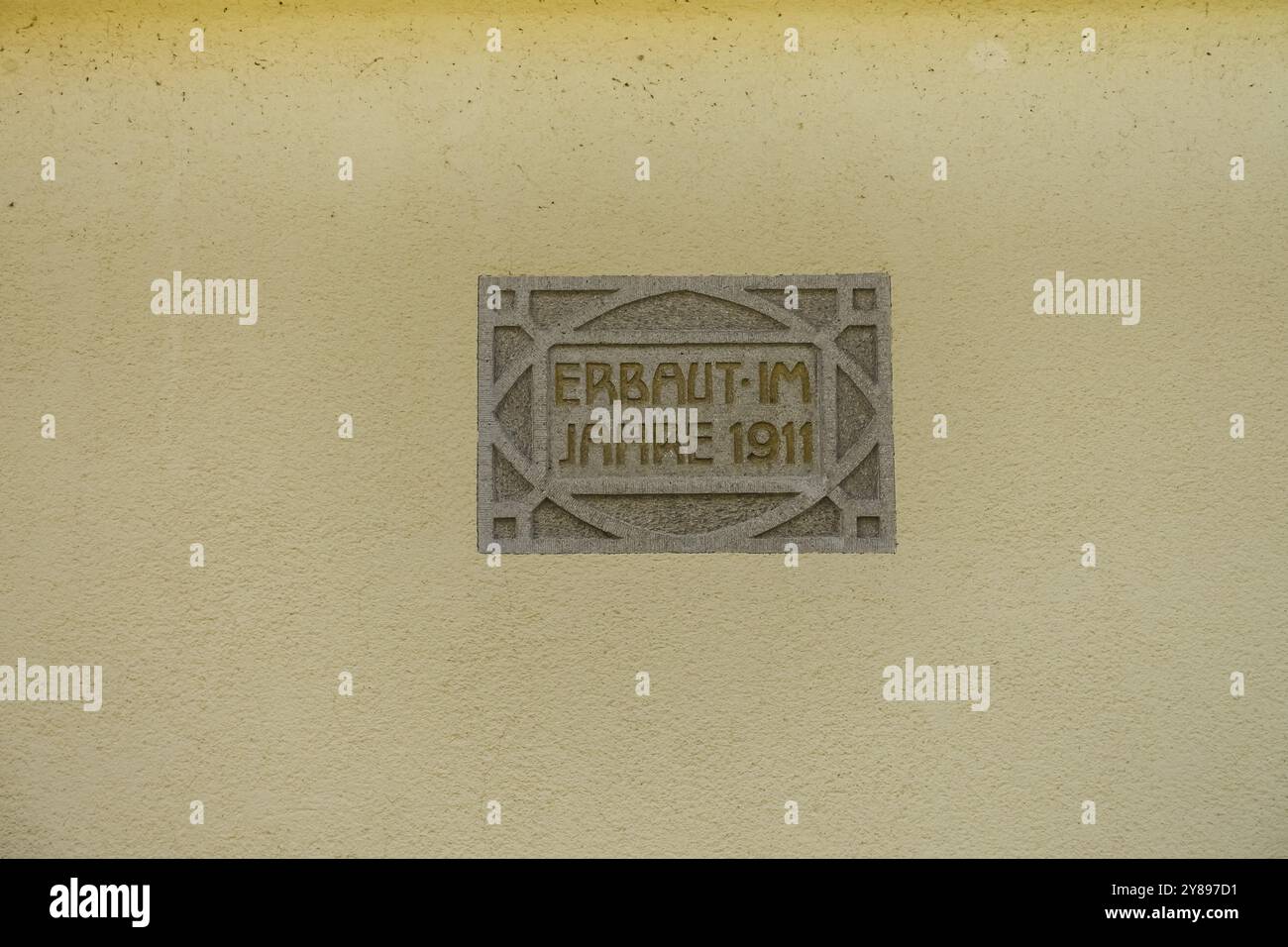 Station building, inscription, built in 1911, Durlesbach station ...