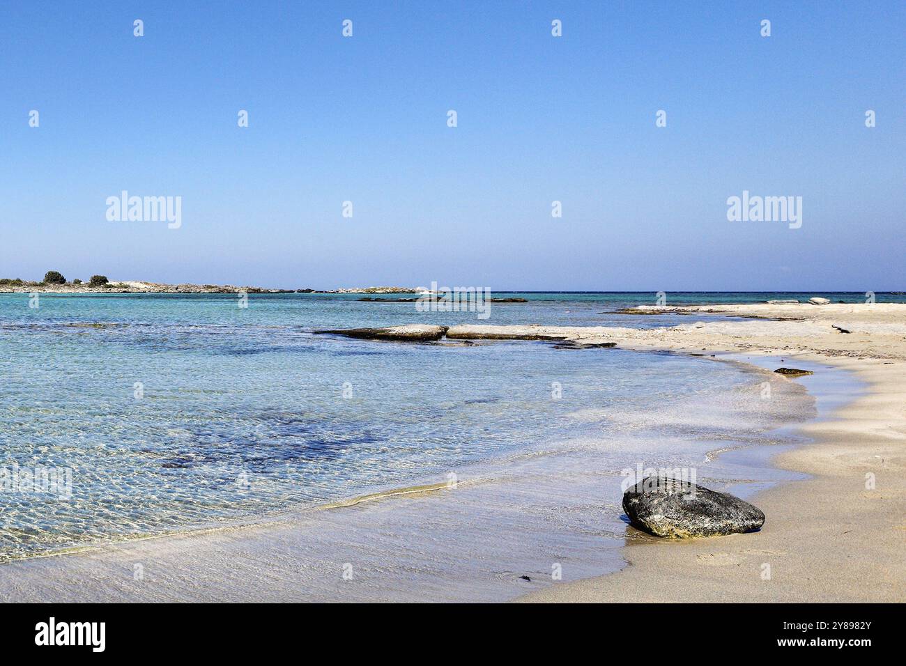 The beach of exotic Elafonissos in Crete, Greece, Europe Stock Photo ...