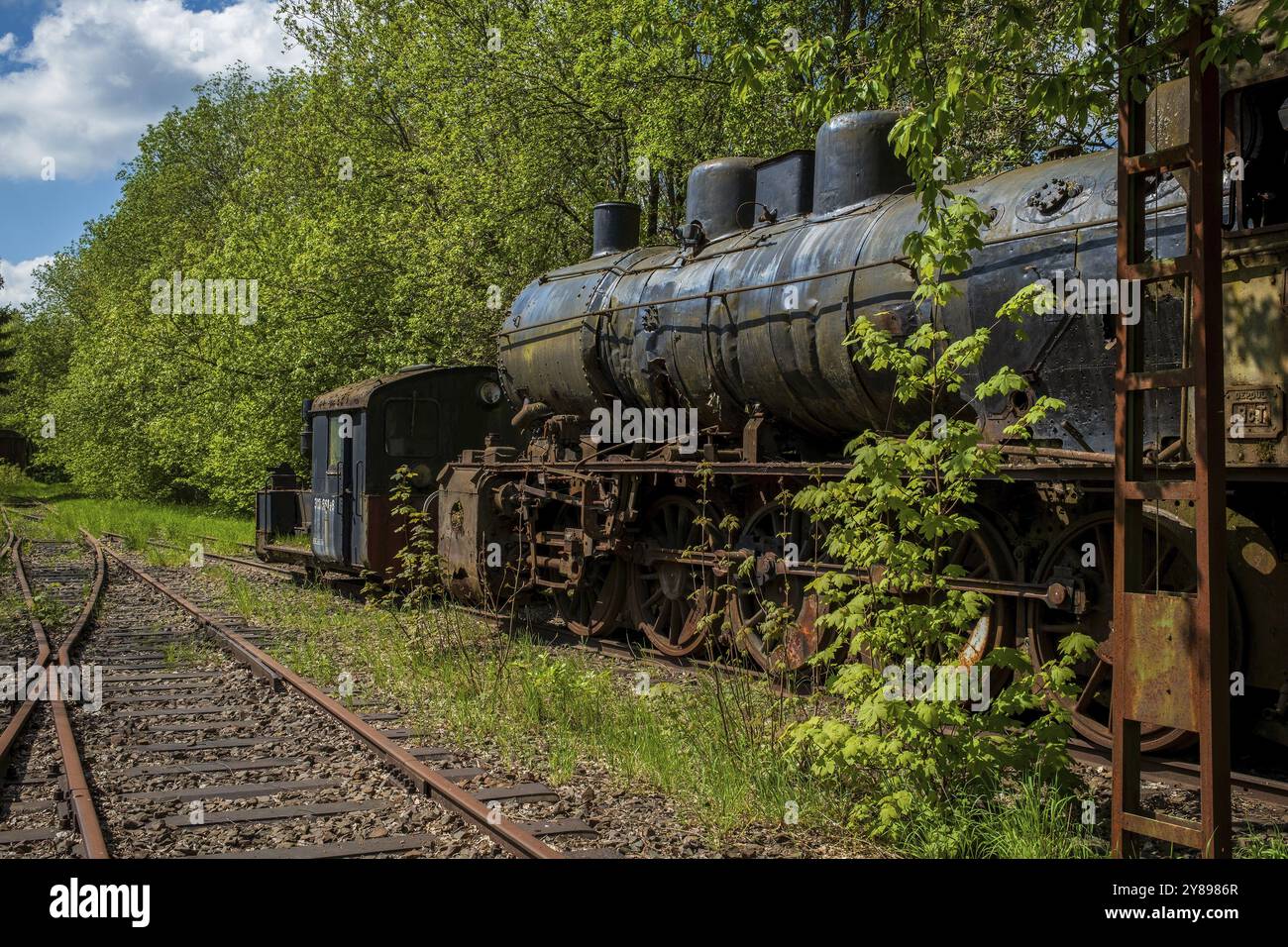 Old historic railway vehicles in Germany Stock Photo - Alamy