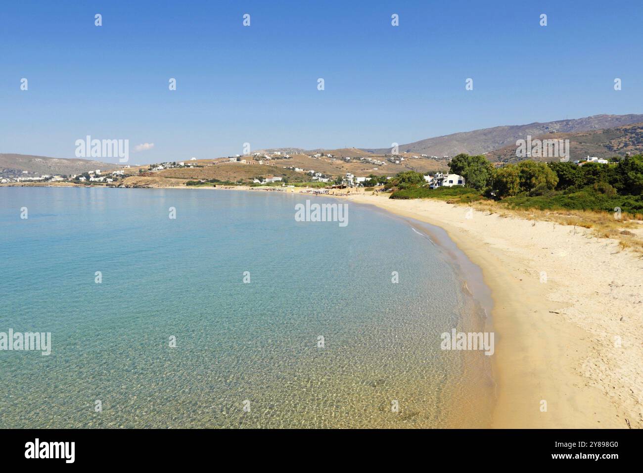 St. Peter has the best beach in Andros, Greece, Europe Stock Photo - Alamy
