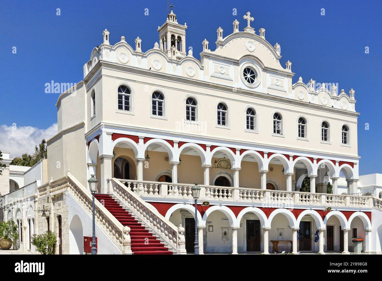The famous monastery of miraculous Evagelistria in Tinos island, Greece ...