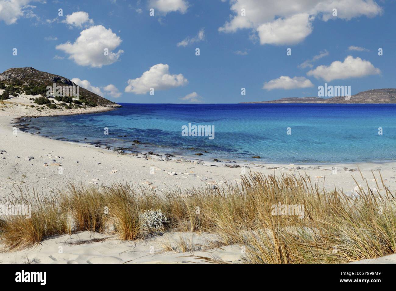 The incredible Simos beach in Elafonissos island, Greece, Europe Stock ...