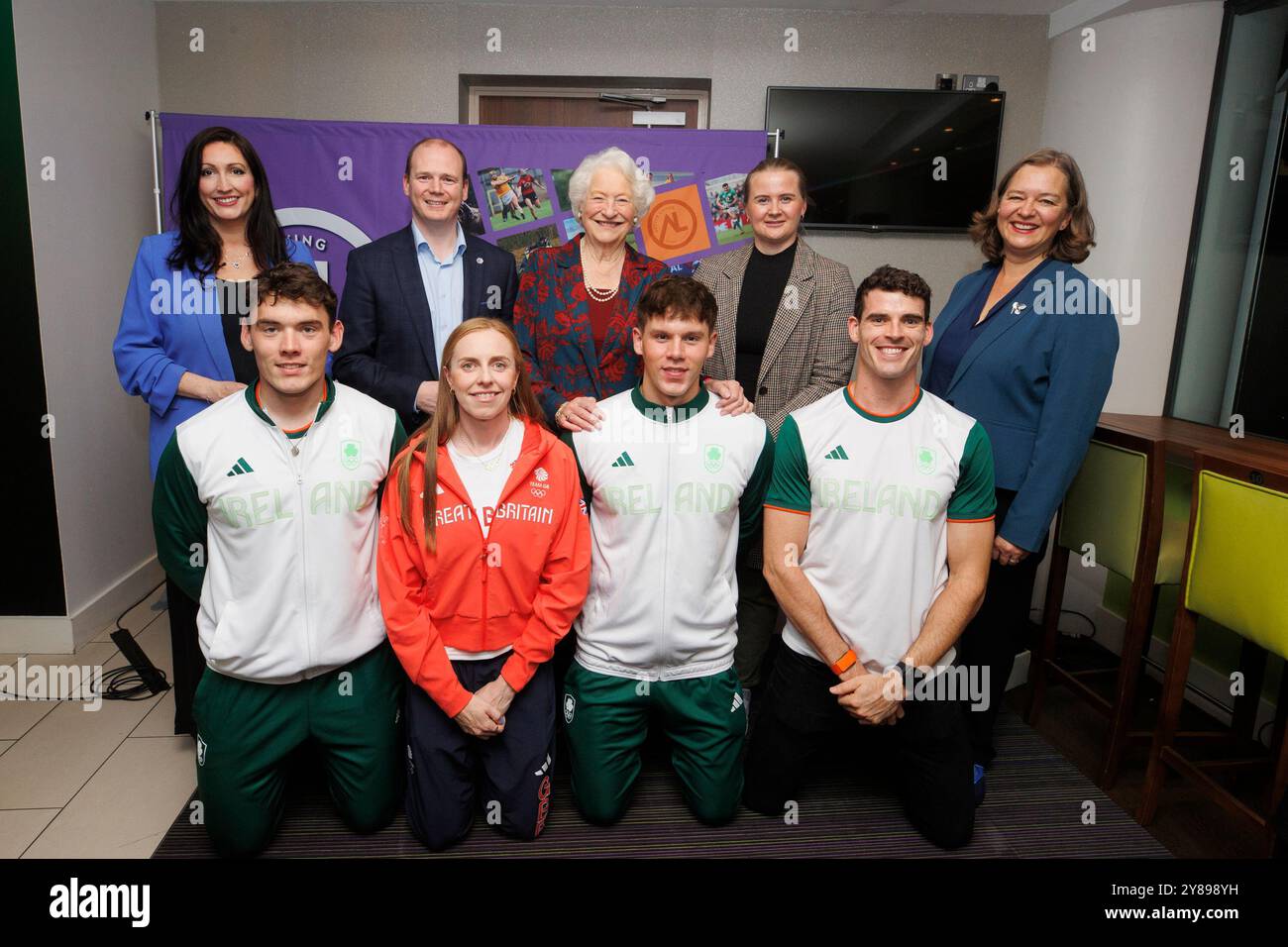 (back row from left) deputy First Minister Emma Little-Pengelly ...