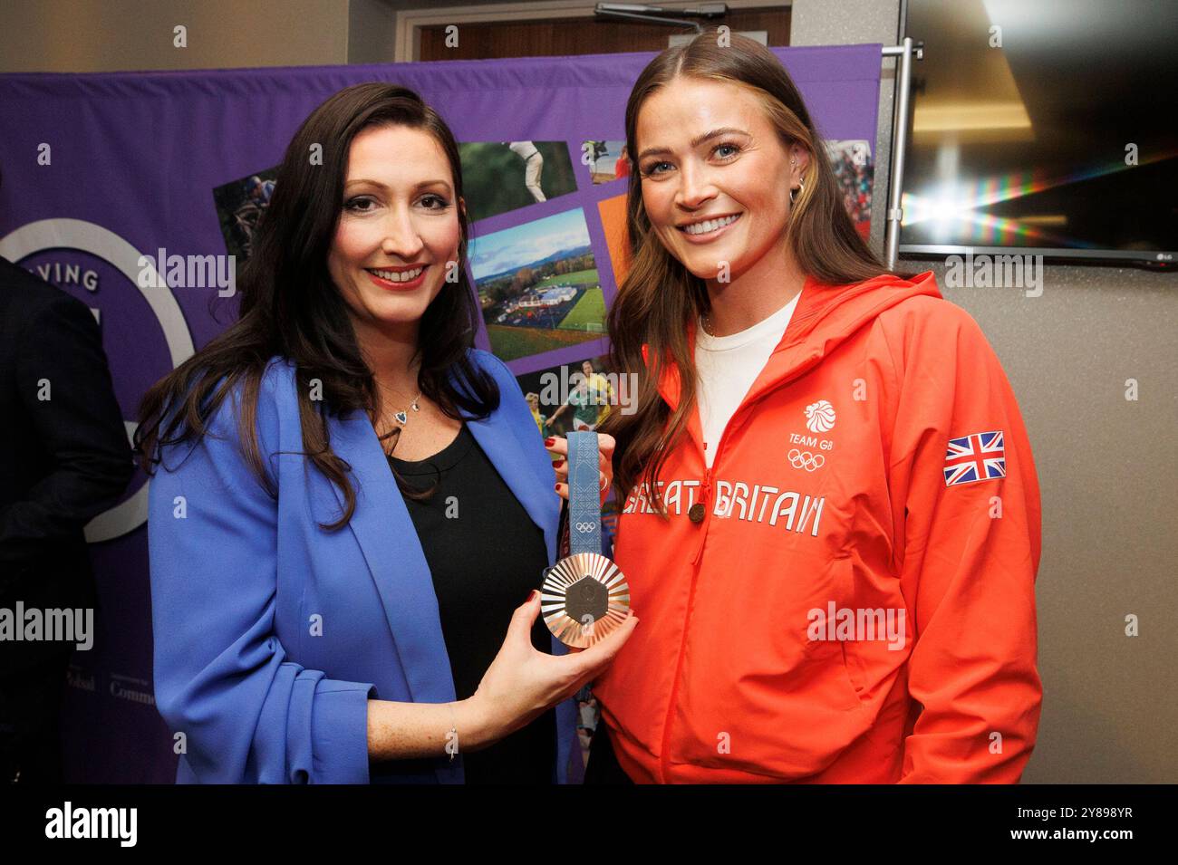Deputy First Minister Emma Little-Pengelly (left) with Paris 2024 ...