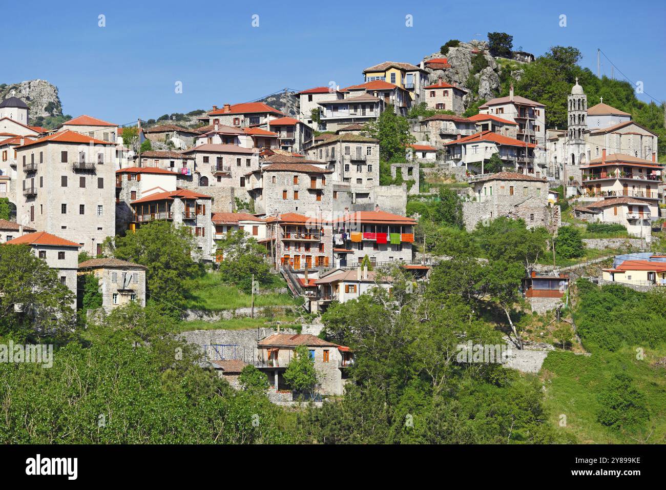 Dimitsana is a mountain village in Arcadia, Peloponnese, Greece, Europe ...
