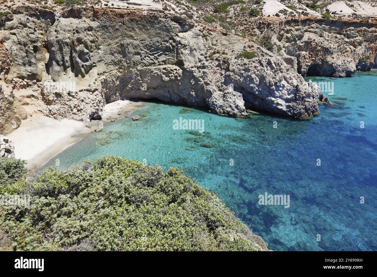 The beautiful beach Tsigrado in Milos, Greece, Europe Stock Photo - Alamy