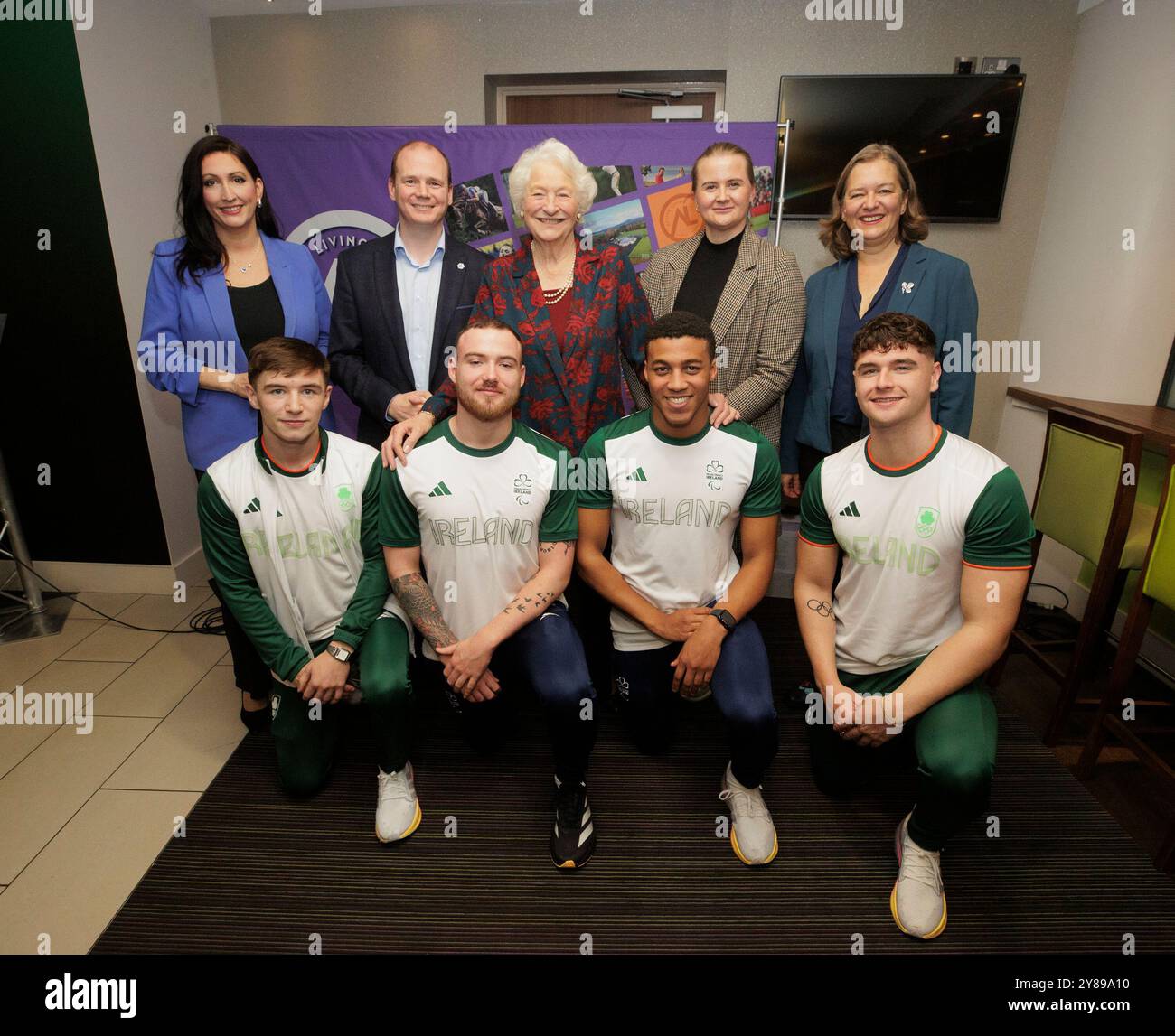 (back row, from left) deputy First Minister Emma Little-Pengelly, Communities Minister Gordon ...