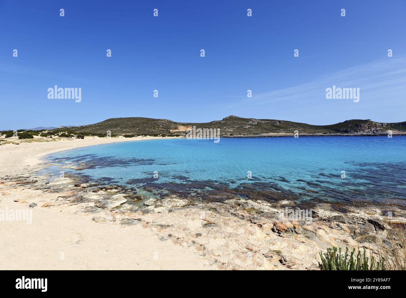 The incredible Simos beach in Elafonissos island, Greece, Europe Stock ...