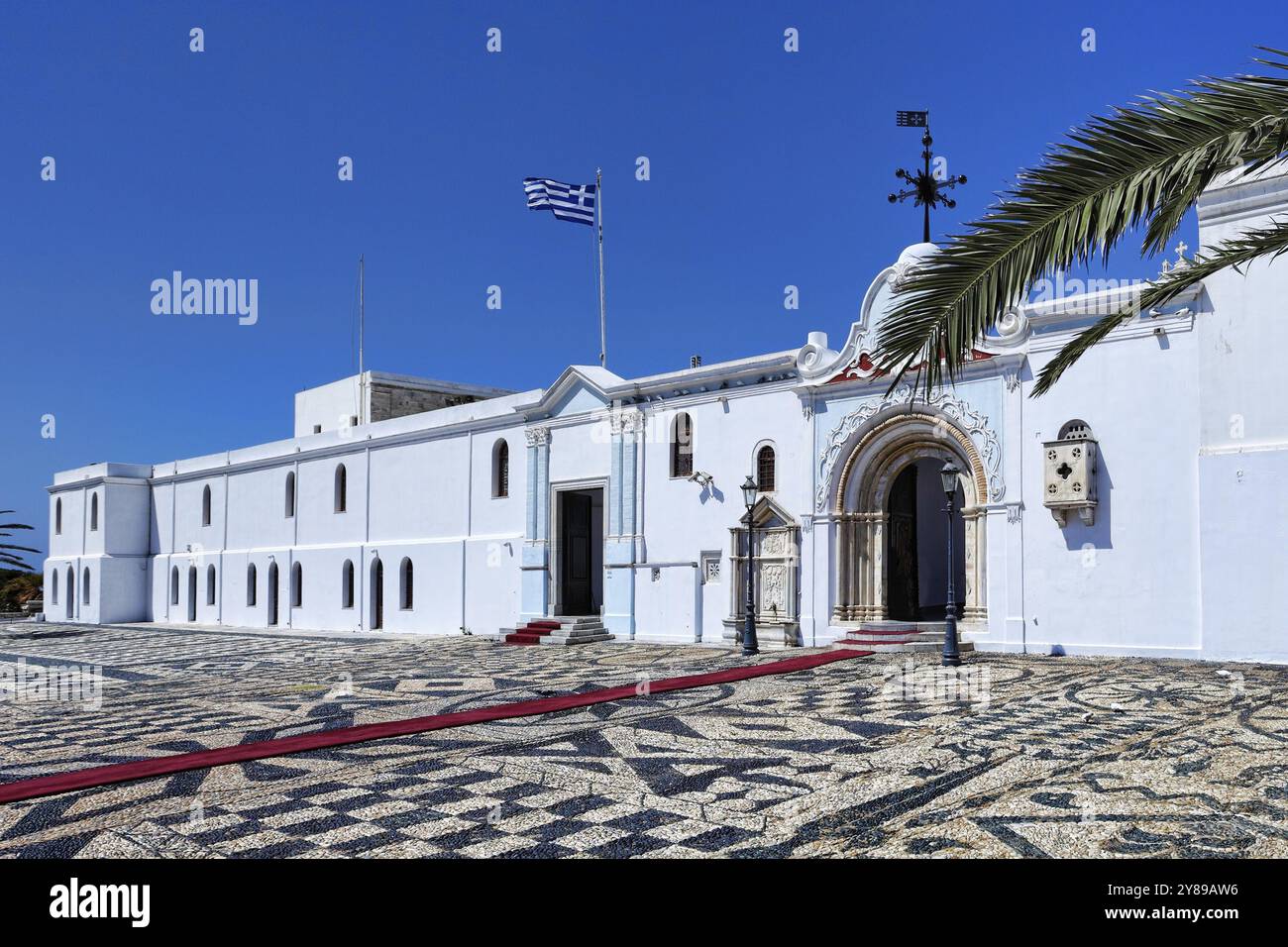 The famous monastery of miraculous Evagelistria in Tinos island, Greece ...