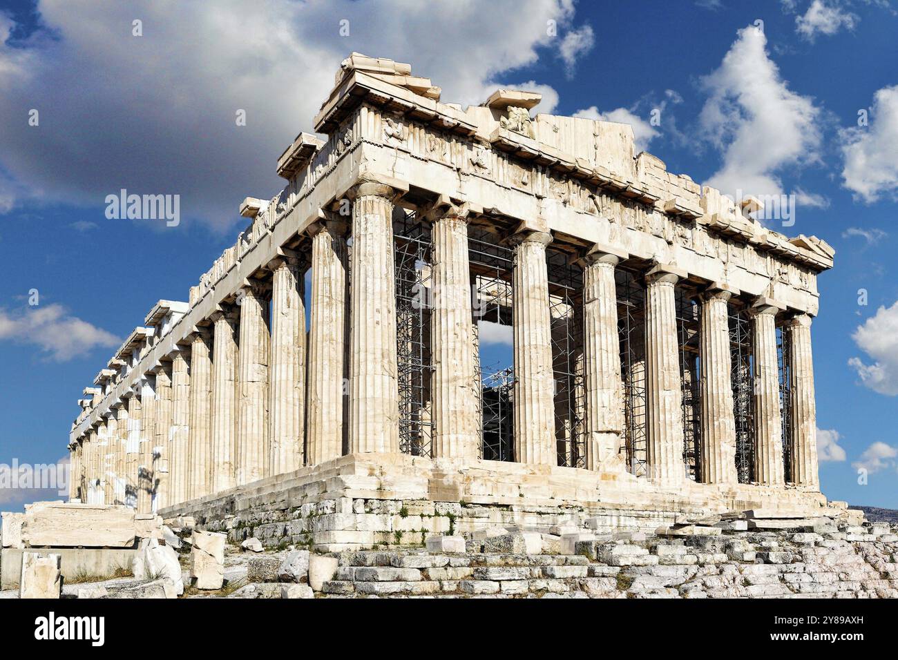 The Parthenon (447 B.C.) on the Athenian Acropolis, Greece, Europe ...