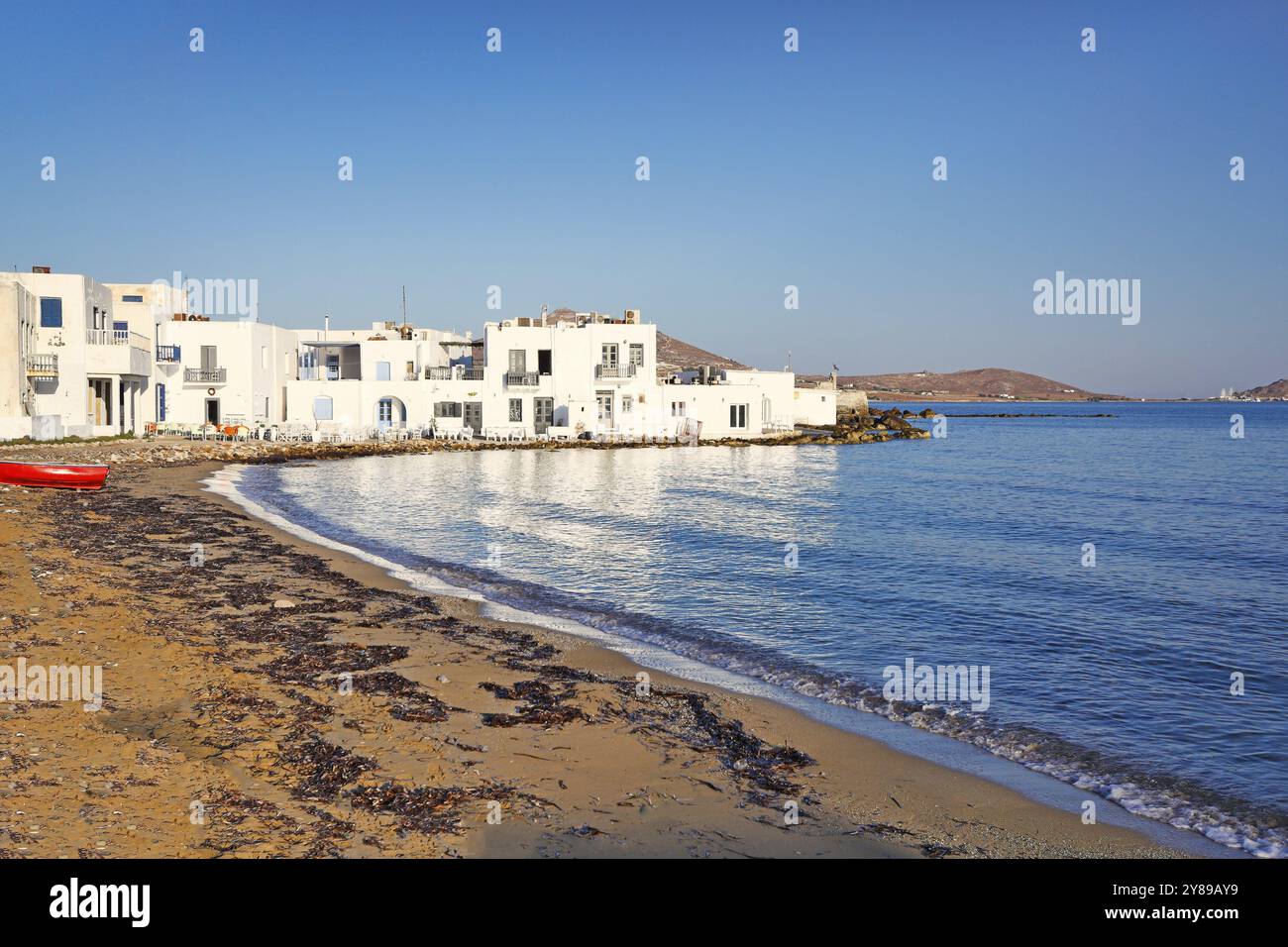 The traditional village of Naousa in Paros island, Greece, Europe Stock ...