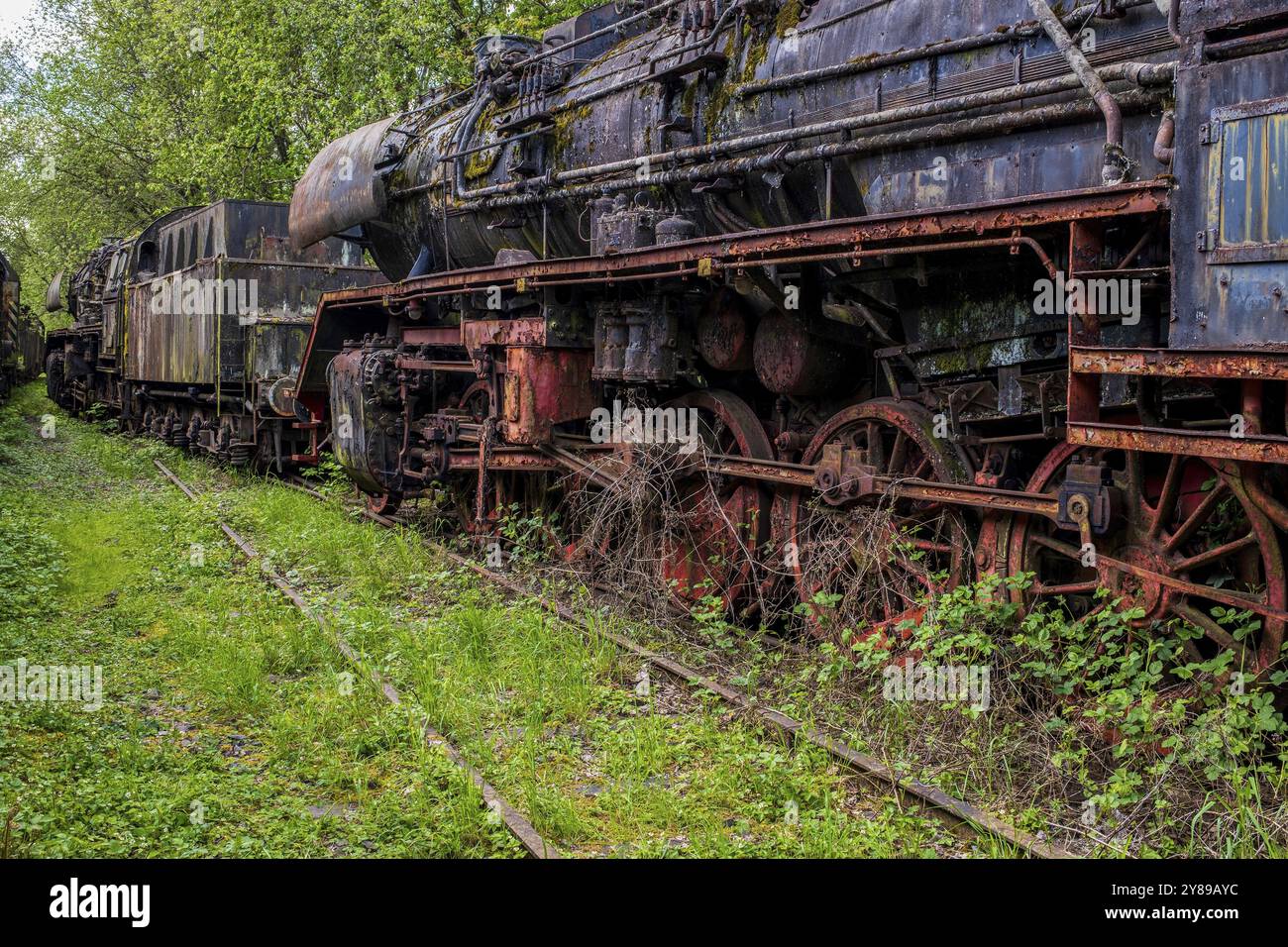 Old historic railway vehicles in Germany Stock Photo - Alamy