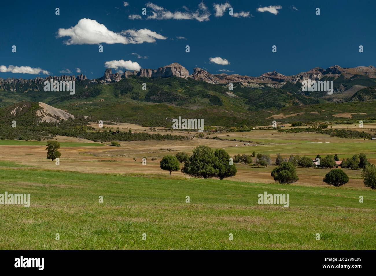 A distinctive set of ridges east of Ridgeway, Colorado that appear to ...