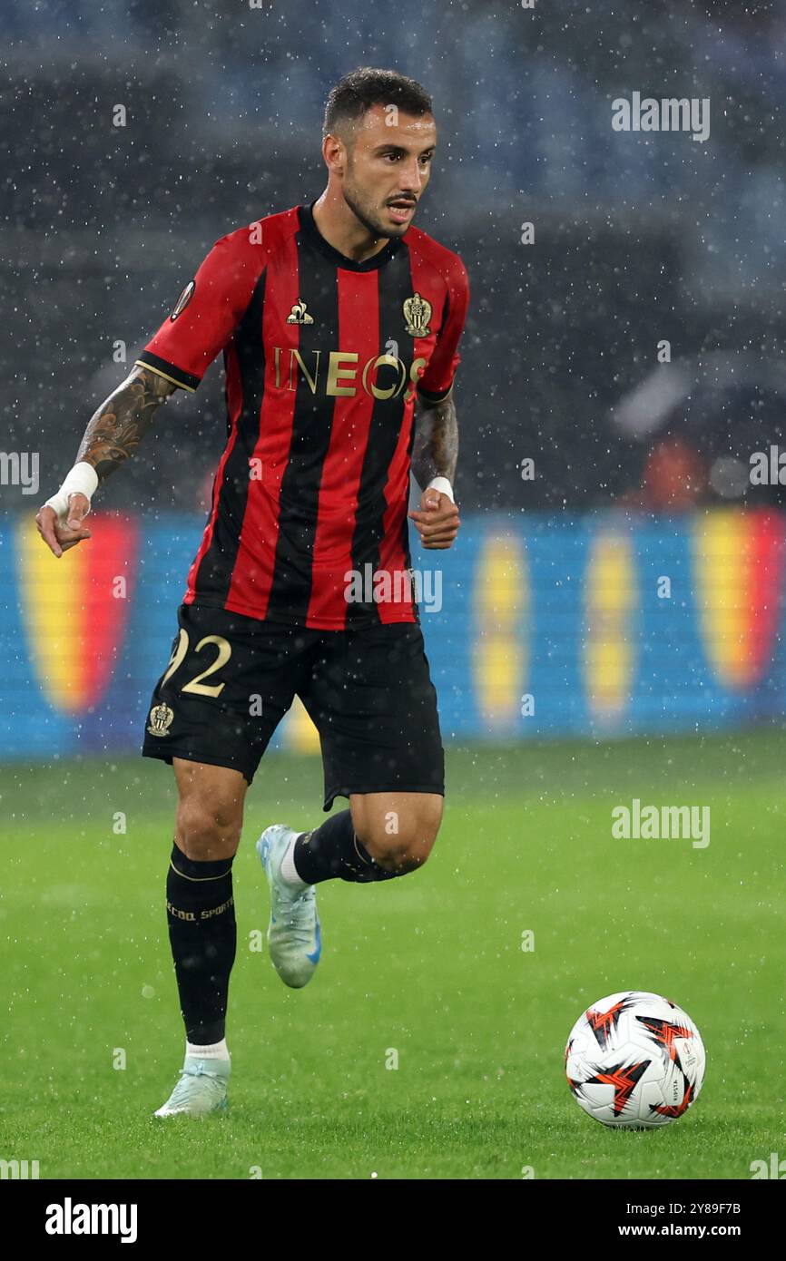 Rome, Italy 03.10.2024: Jonathan Clauss of Nice during the Uefa Europa ...