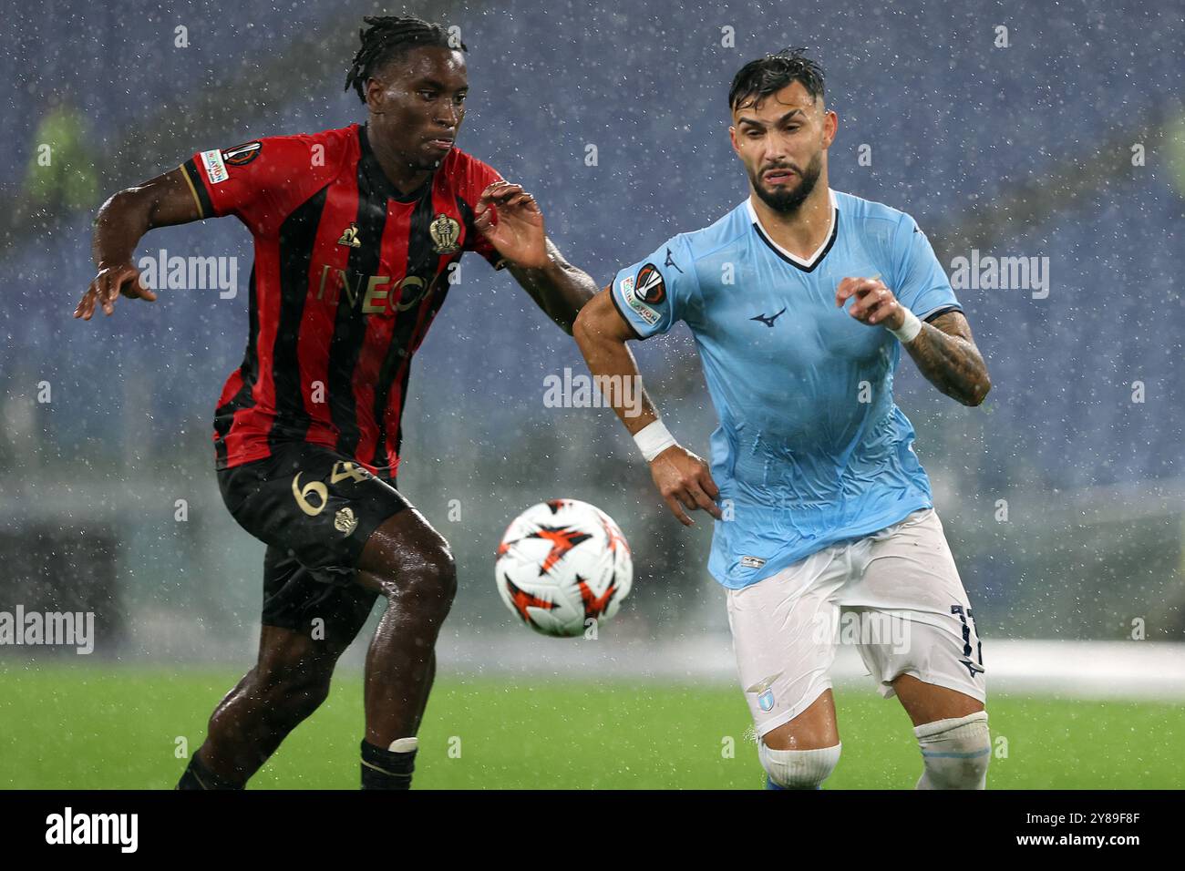 Rome, Italy 03.10.2024: Moise Bombito of Nice, Taty Castellanos of ...