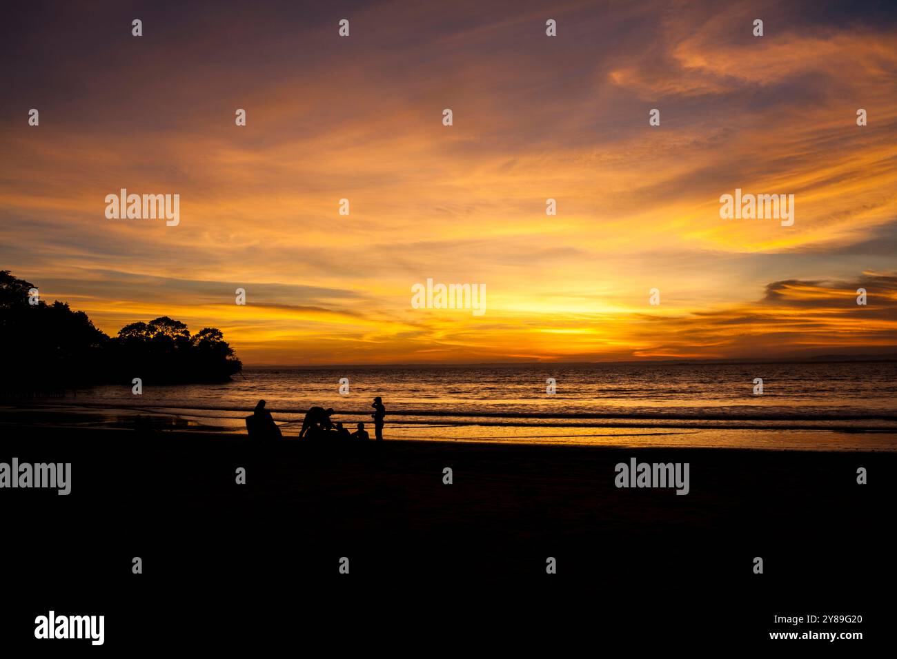 sunset with human silhouette Stock Photo - Alamy
