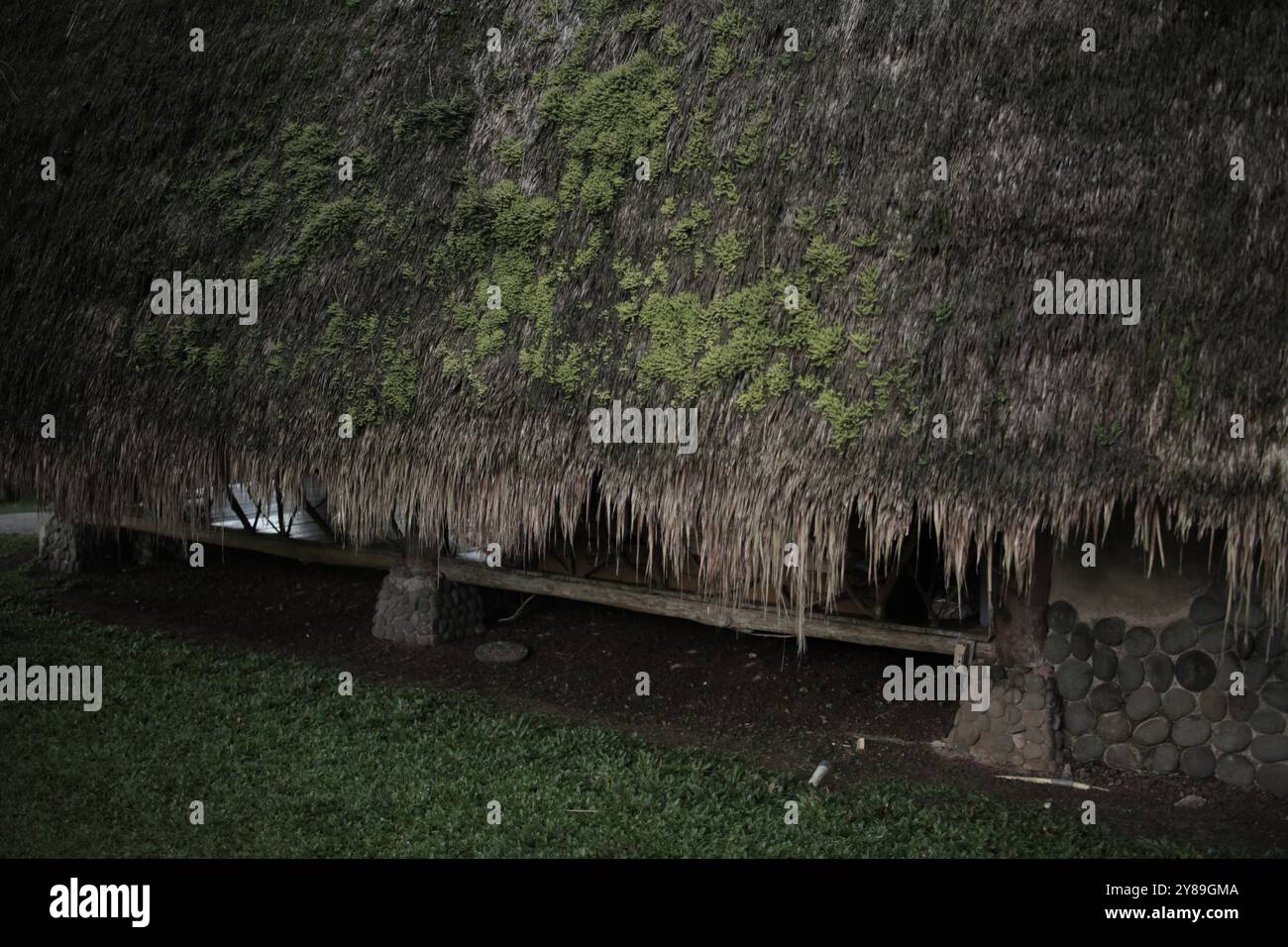 a traditional house with grass growing on its roof Stock Photo - Alamy