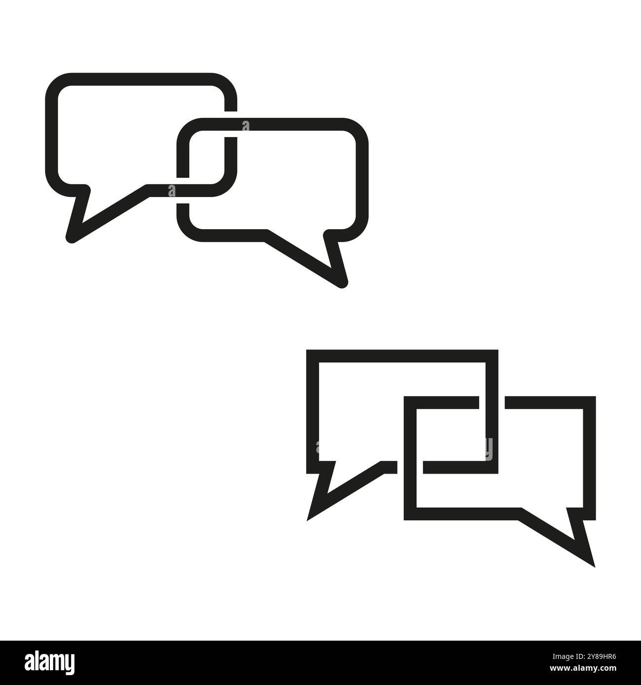 Chat icon set. Speech bubble outlines. Communication concept symbols ...