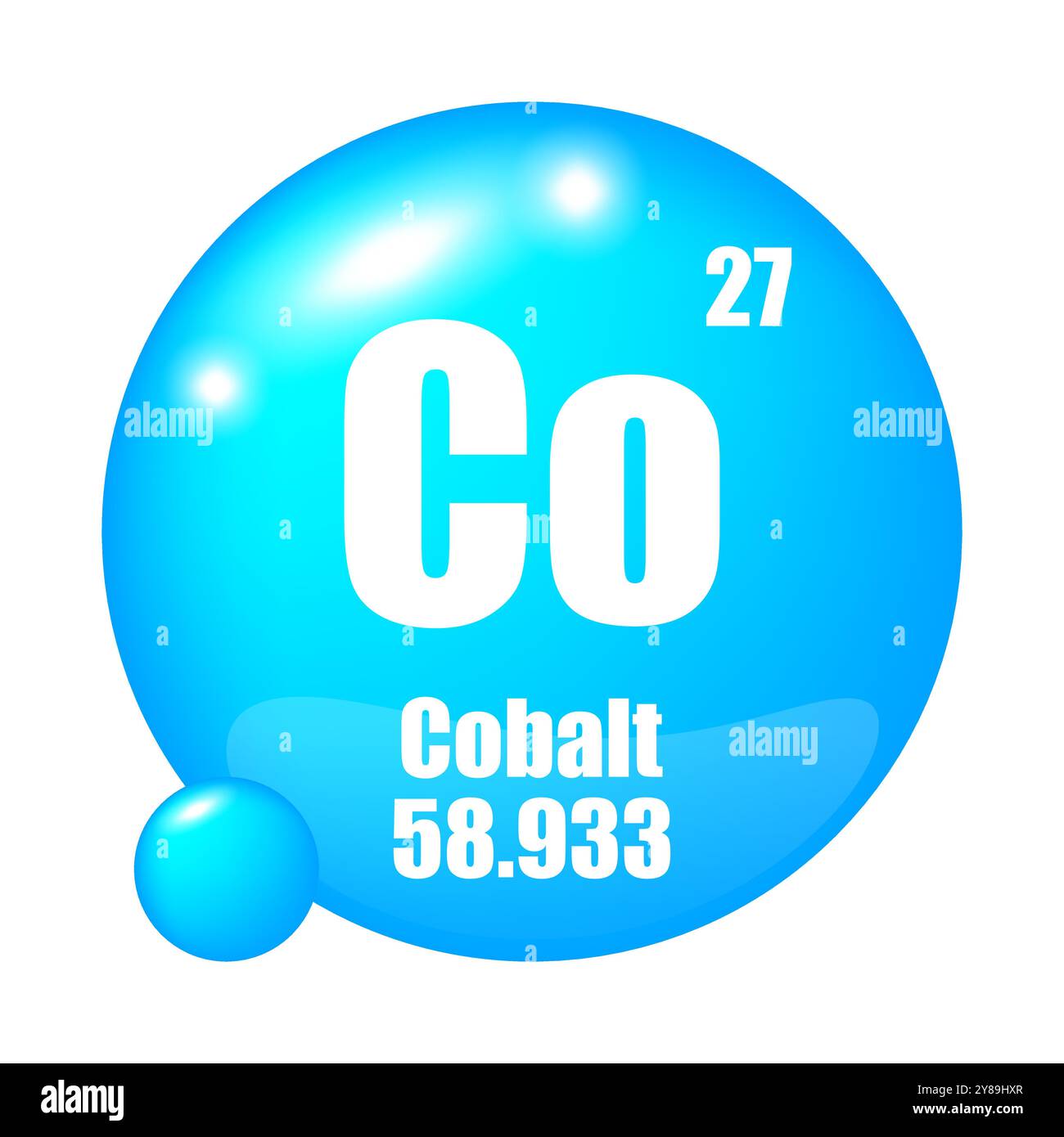 Cobalt symbol icon. Element Co 27. Atomic mass 58.933. Vector element ...