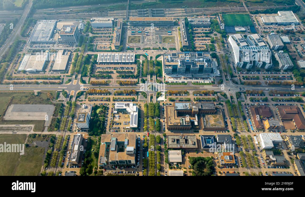Aerial view of Milton Keynes, a city in Buckinghamshire, England, UK ...