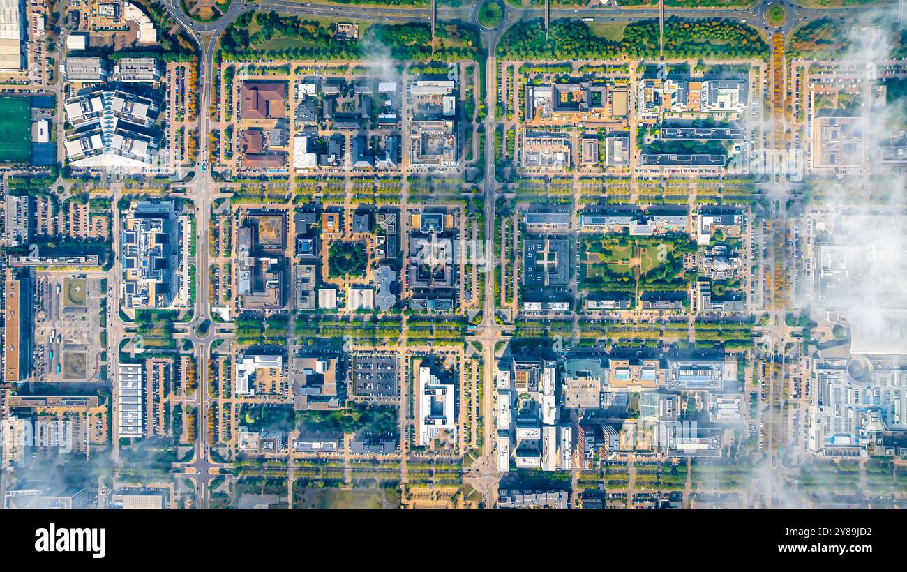 Aerial view of Milton Keynes, a city in Buckinghamshire, England, UK ...
