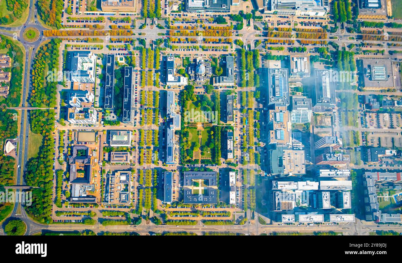 Aerial view of Milton Keynes, a city in Buckinghamshire, England, UK ...