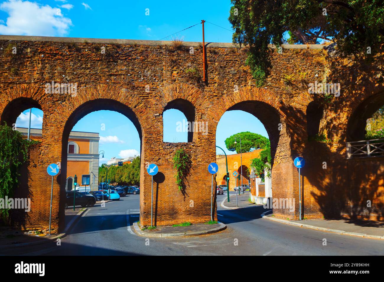 Porta Tiburtina ancient gate in the Aurelian Walls of Rome, Italy ...