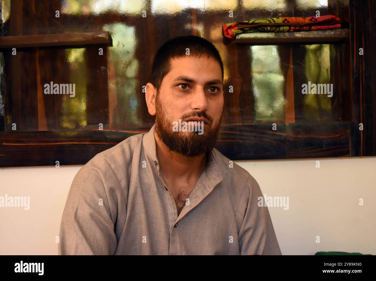 Azad Yousuf Kumar, at his home in the Poshvini area of Pulwama district ...