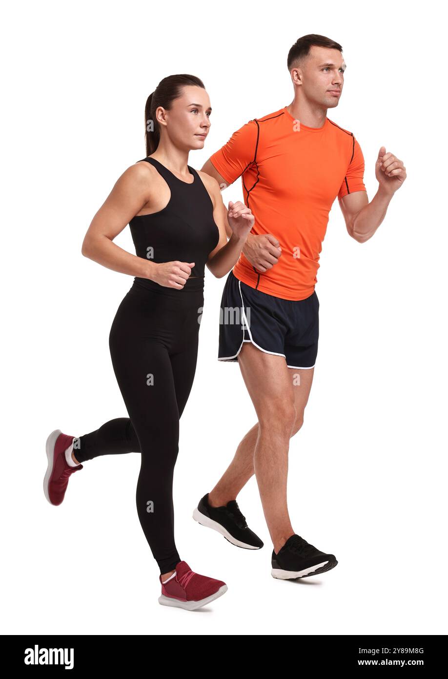 Young sportive people running Cut Out Stock Images & Pictures - Alamy