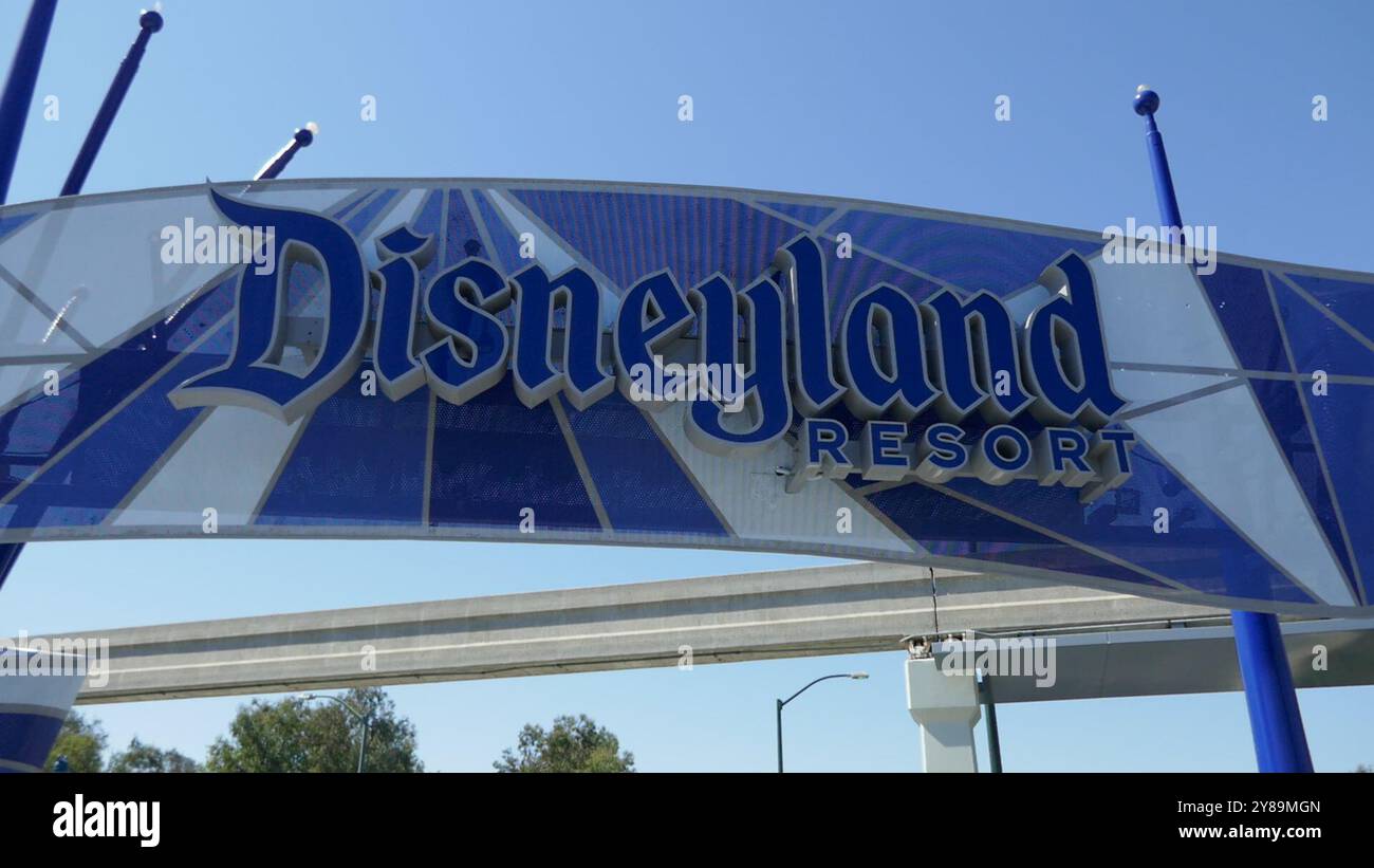 Anaheim, California, USA 2nd October 2024 Disneyland Resort Sign ...
