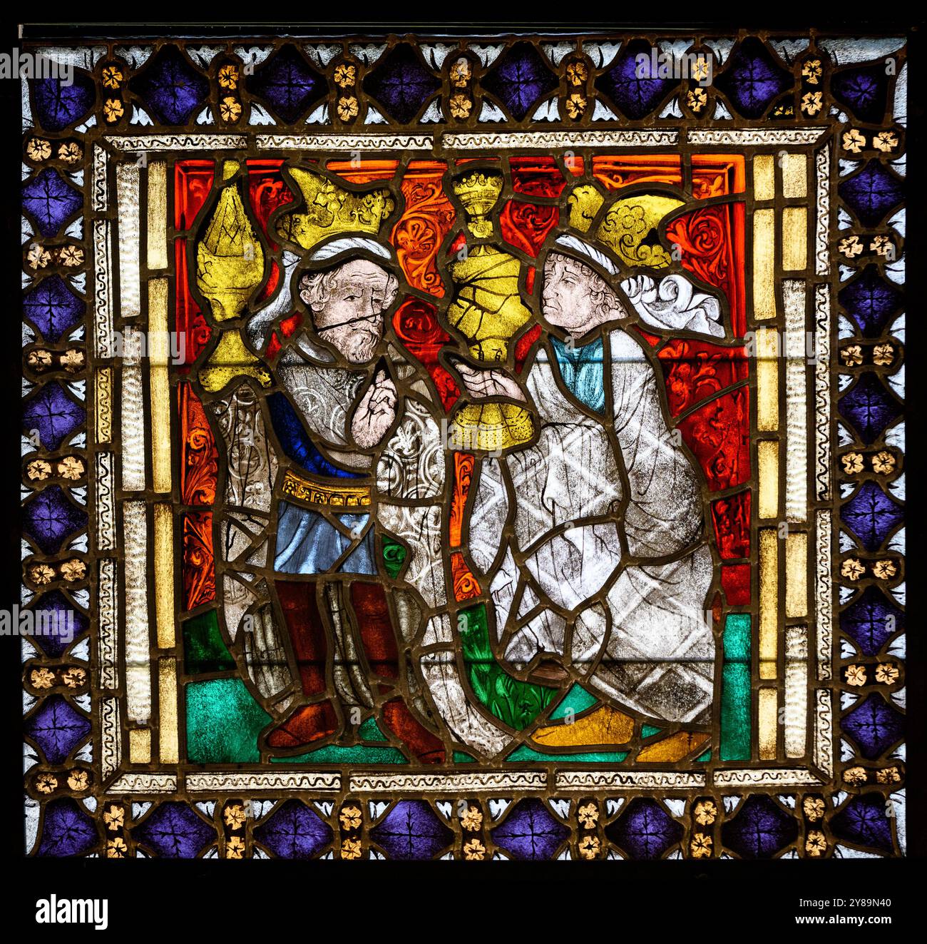 The Adoration of the Magi. A two-part series stained-glass window in ...