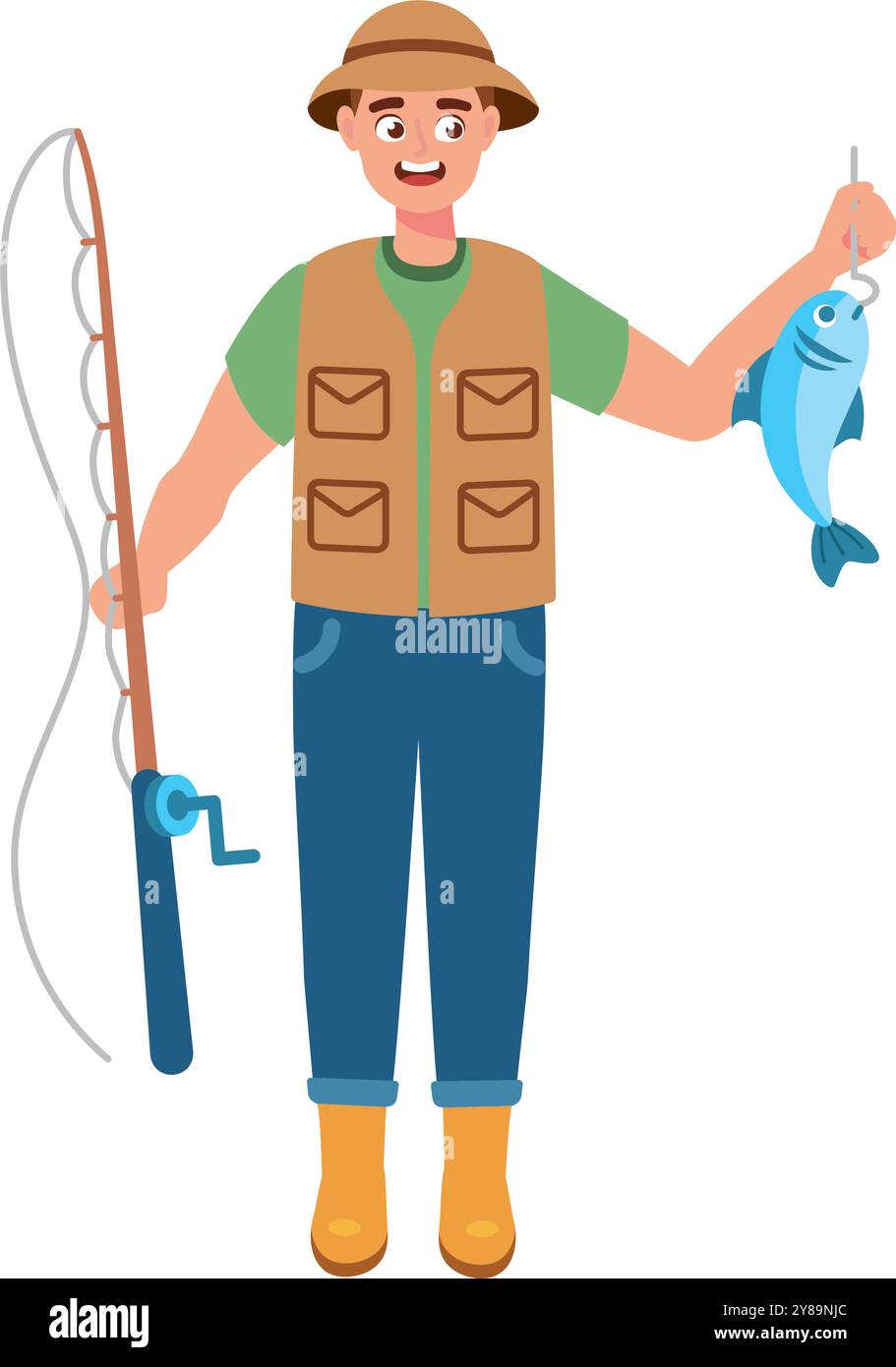 adult fishing character Stock Vector Image & Art - Alamy