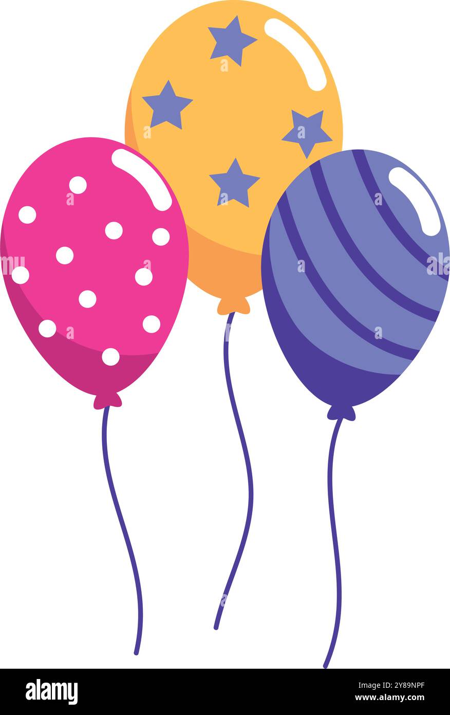 birthday party bunch balloons Stock Vector Image & Art - Alamy