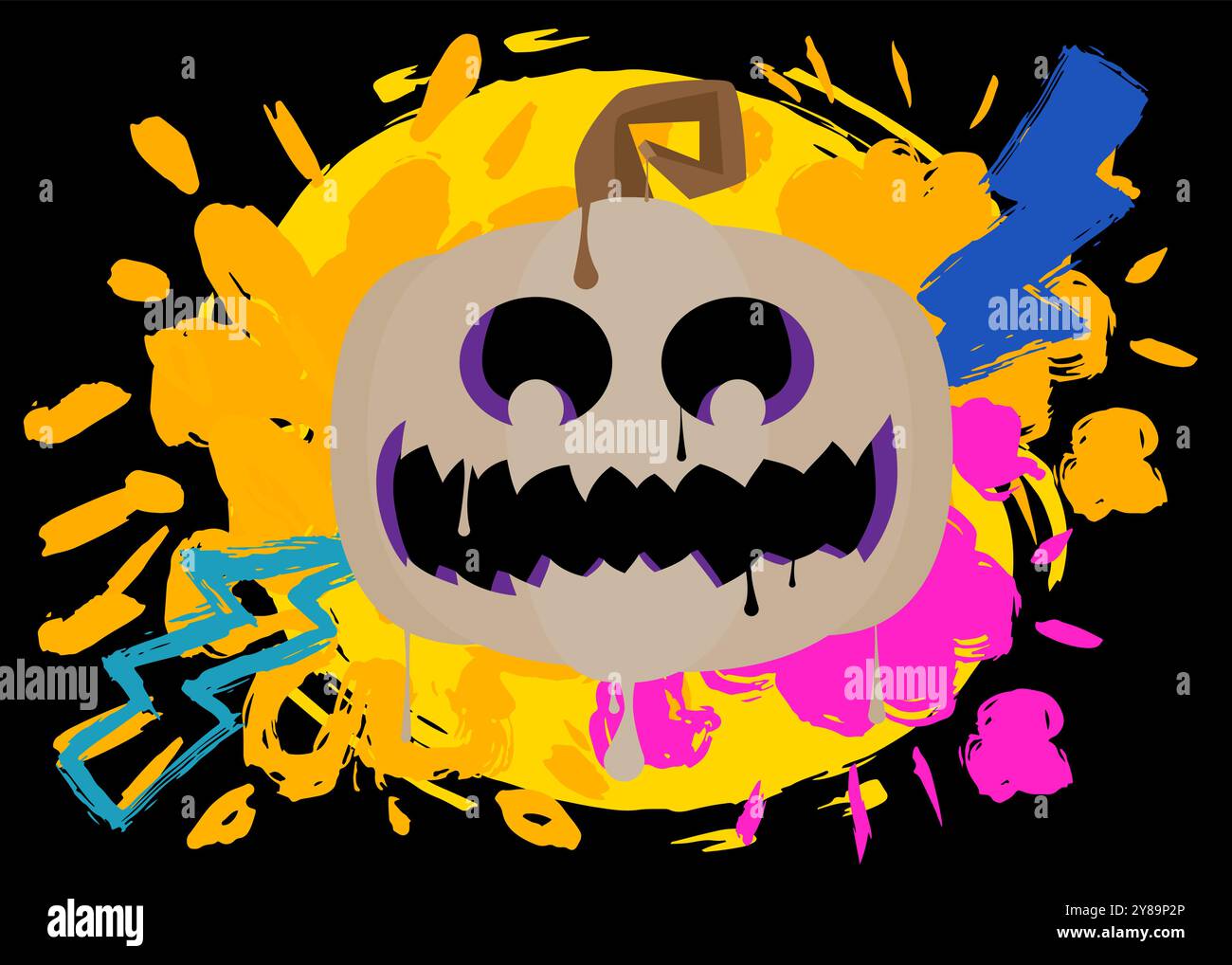 Halloween Jack O' Lantern Graffiti tag. Abstract modern street art ...