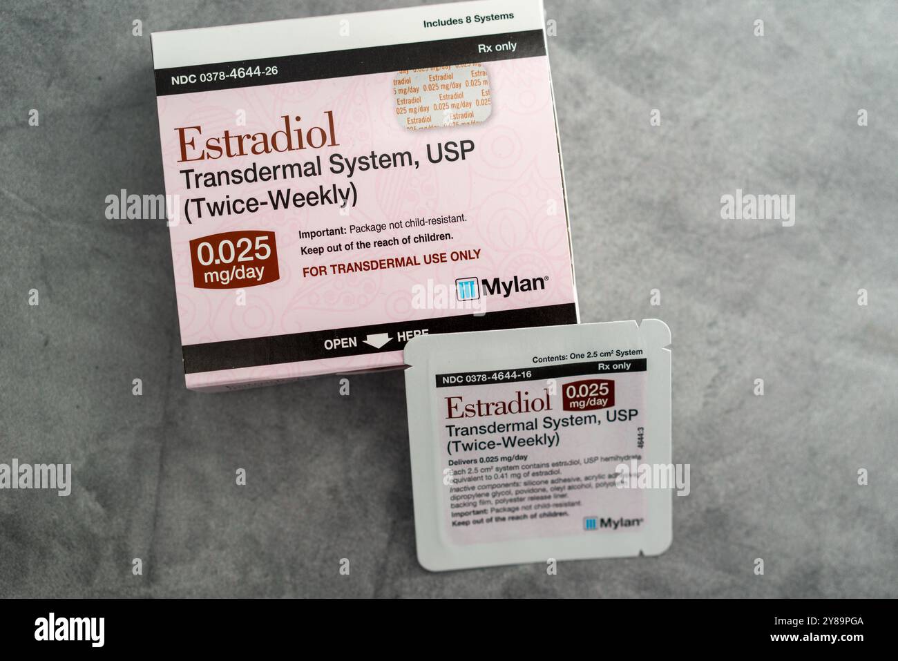 Estradiol transdermal patch system for delivering estrogen as hormone replacement therapy for ...