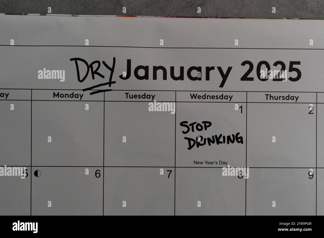 Calendar marked to indicate that January is Dry January - a month to ...