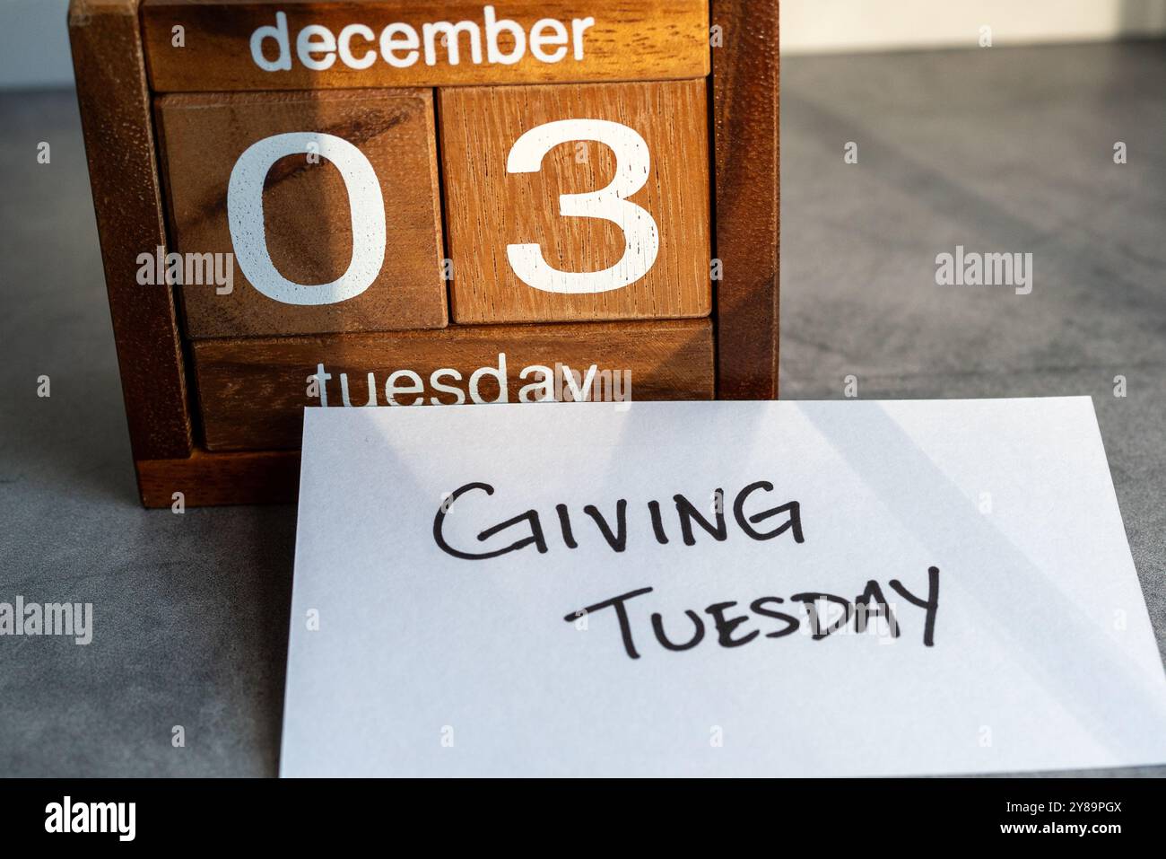 Giving Tuesday marked on a calendar on Tuesday, December 3, 2024 ...