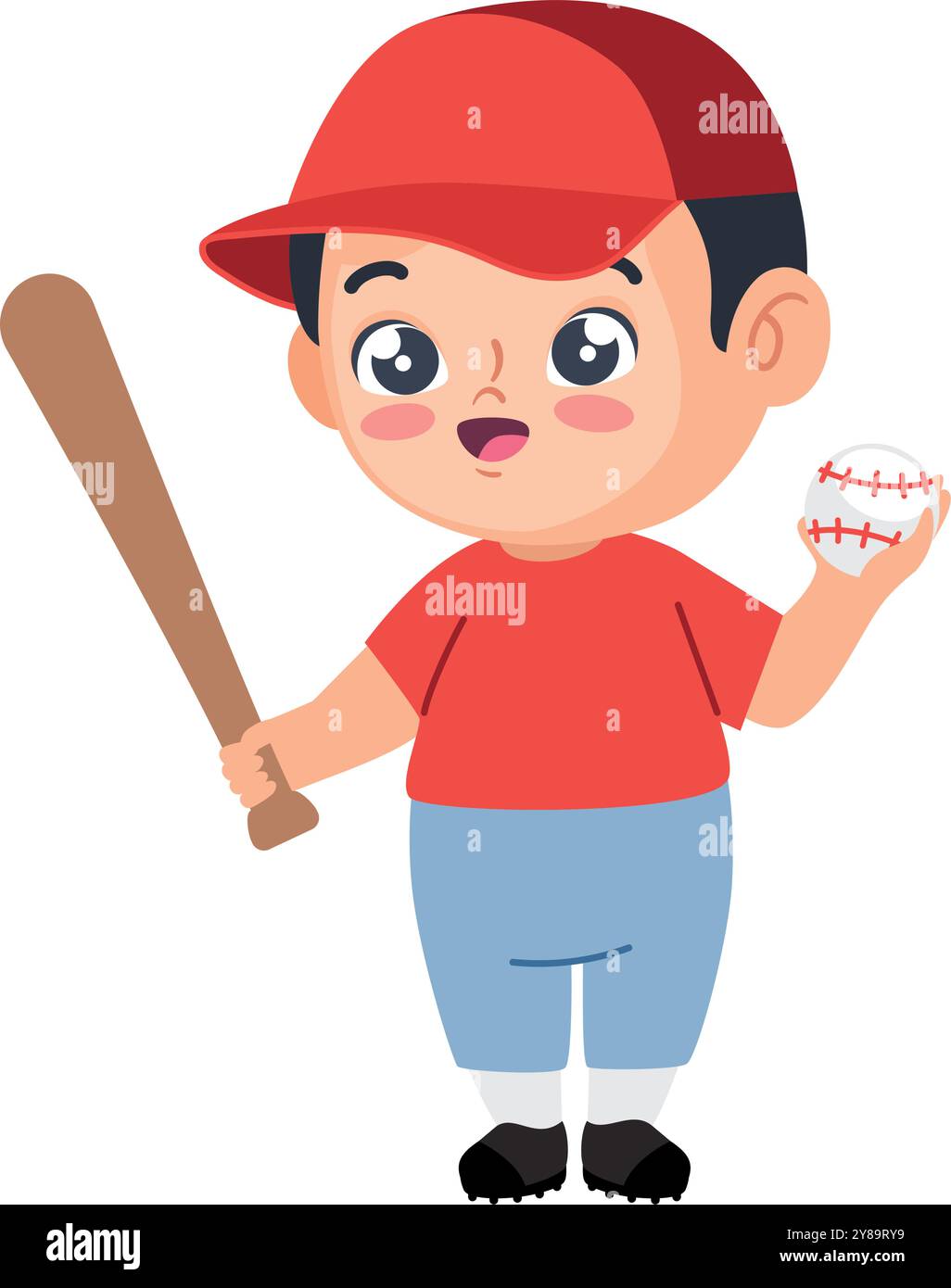 cute boy practicing baseball Stock Vector Image & Art - Alamy