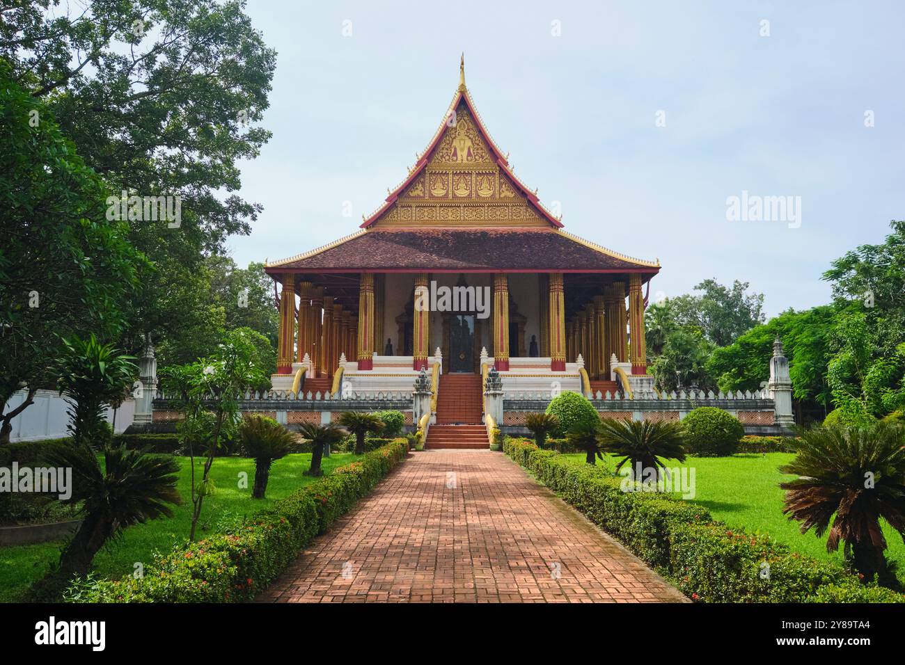 Exterior view of the old, traditional temple building. At the Ho ...