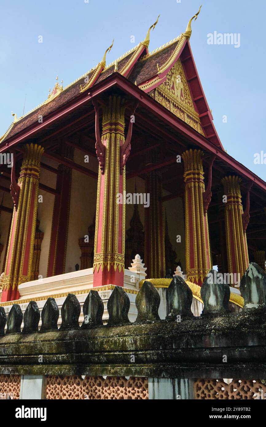 Exterior view of the old, traditional temple building. At the Ho ...