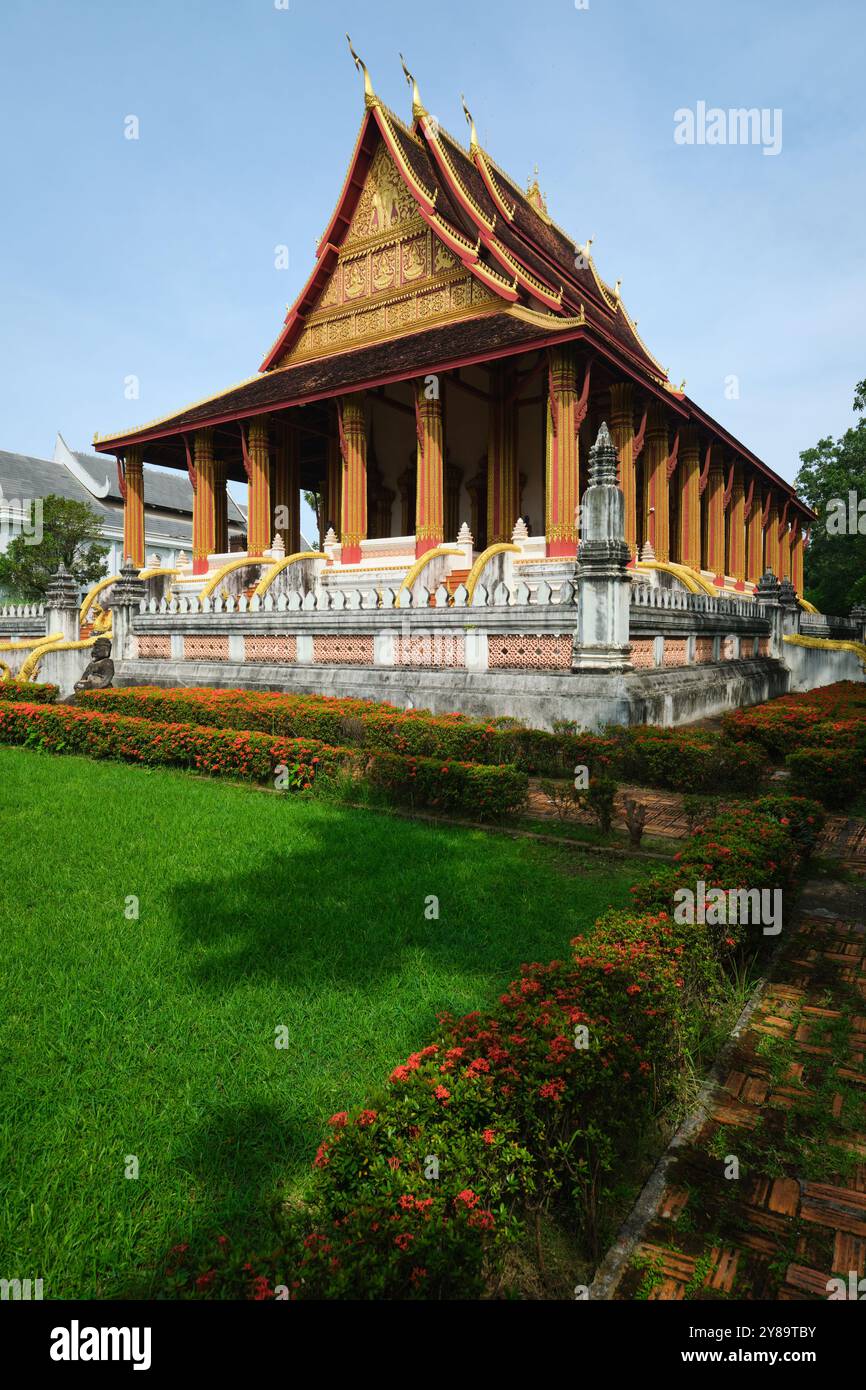 Exterior view of the old, traditional temple building. At the Ho ...