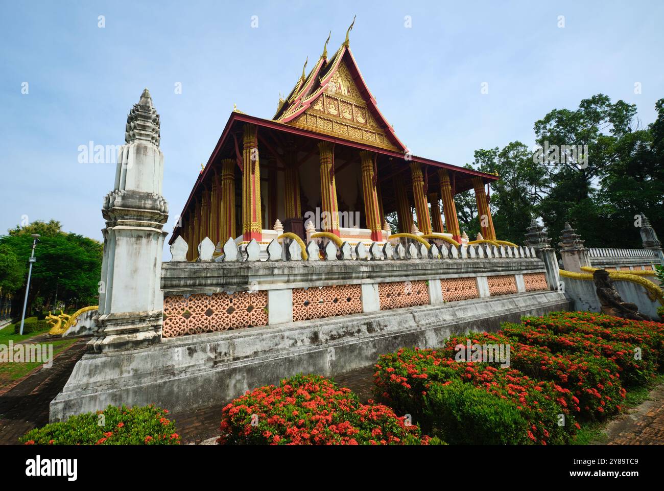 Exterior view of the old, traditional temple building. At the Ho ...