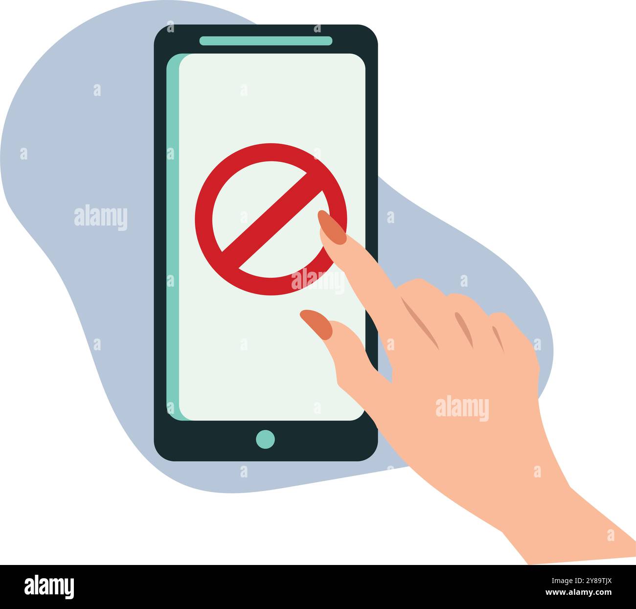 hand with smartphone with dont use sign Stock Vector Image & Art - Alamy