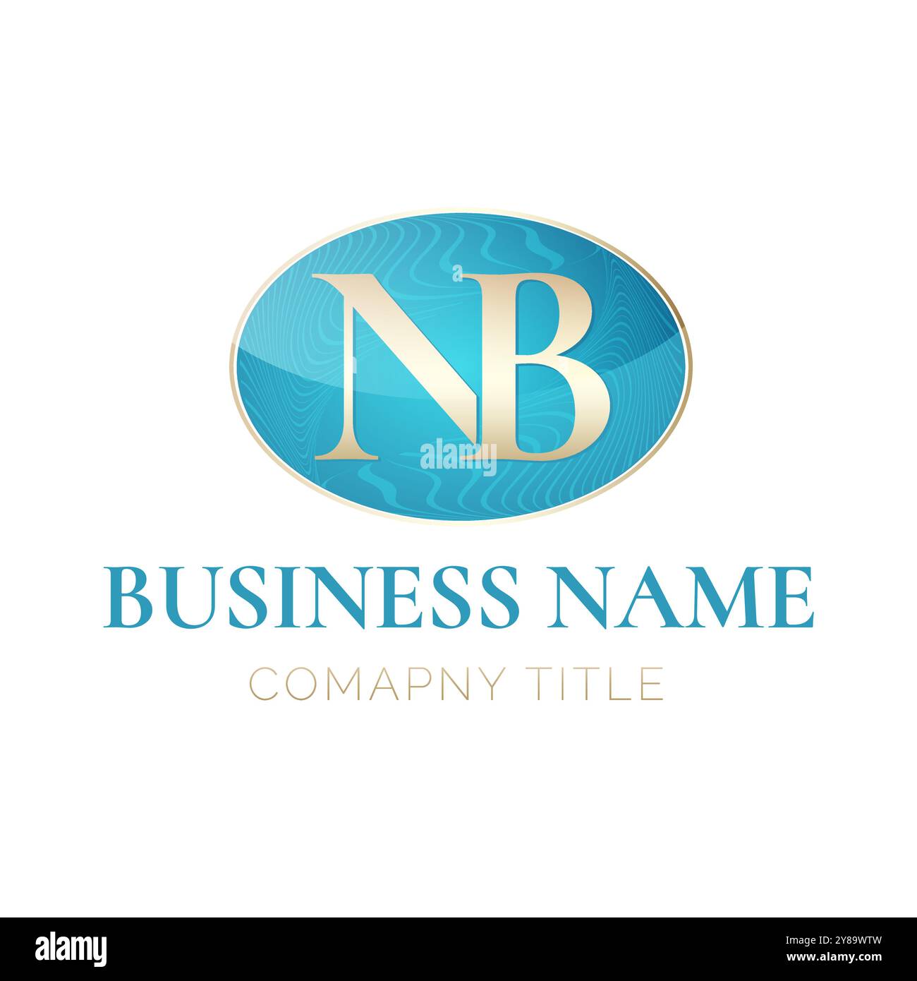 NB Initial Letter Turquoise Business Company Logo Symbol Stock Vector ...