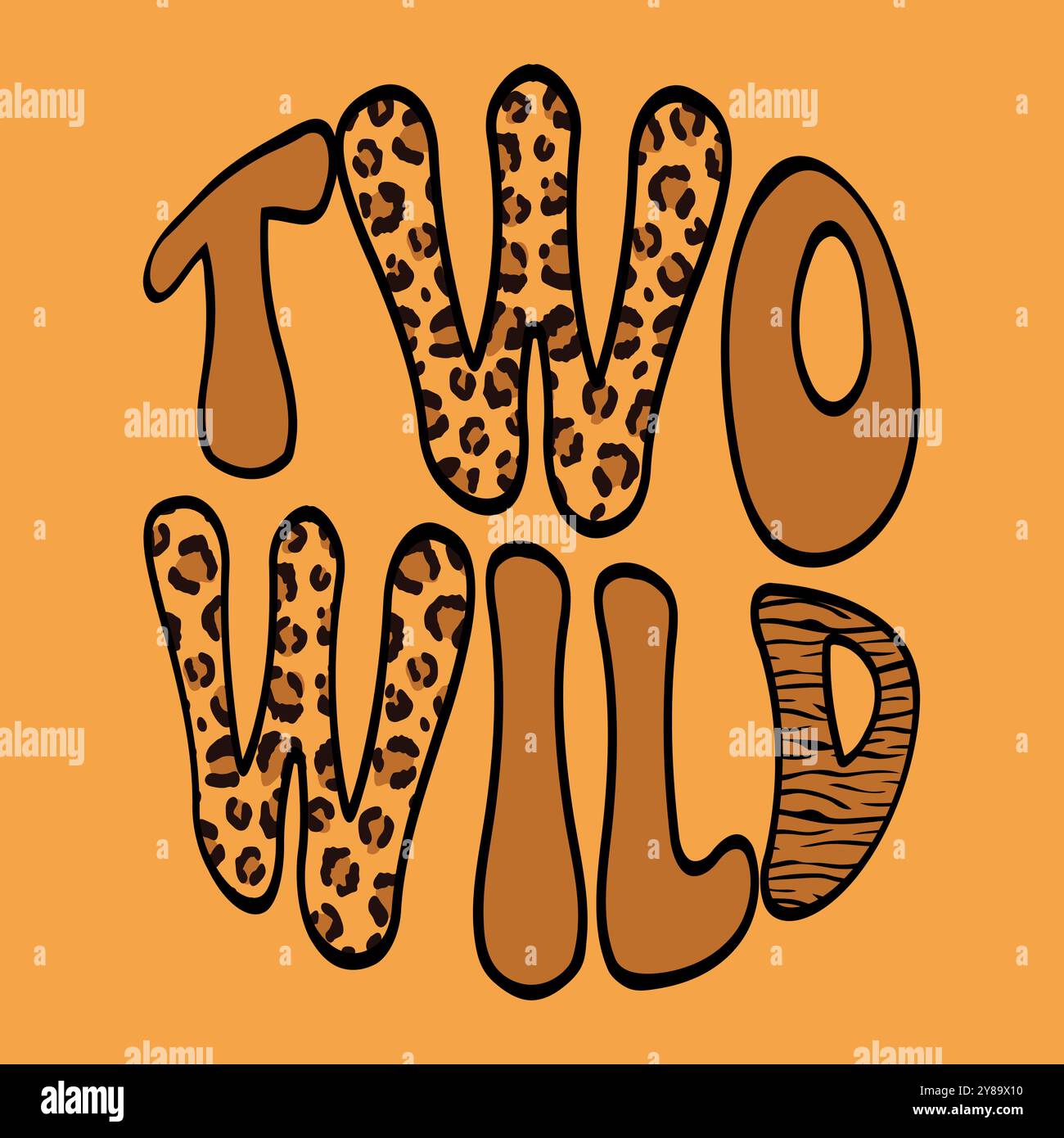Two Wild hand drawing t-shirt design, tiger skin pattern, animal skin ...