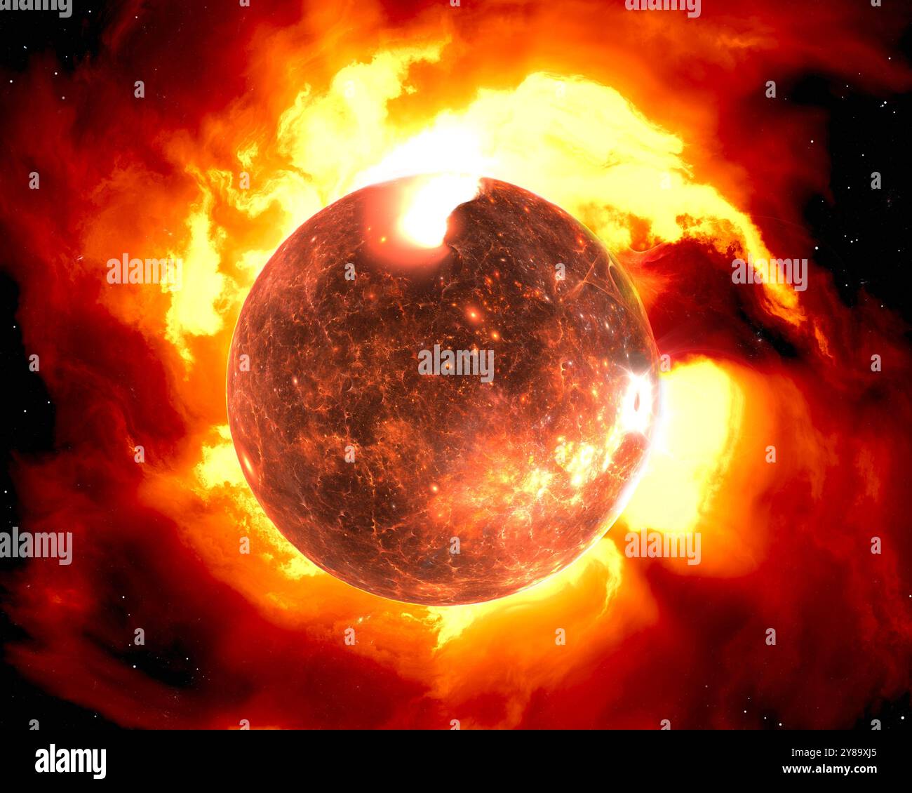 The Sun with corona. Global warming Stock Photo - Alamy