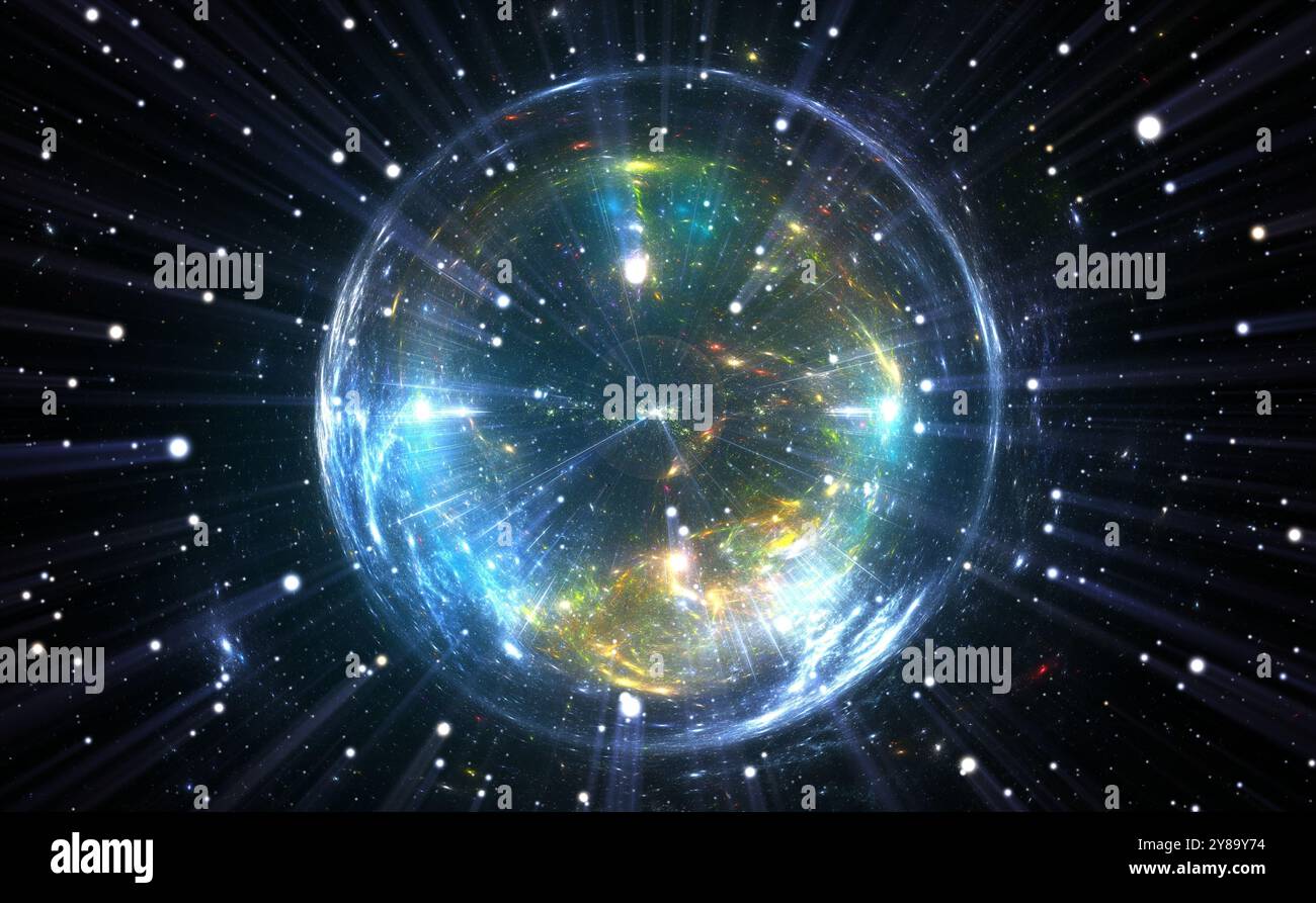 Spherical energetic quantum bubble Stock Photo - Alamy