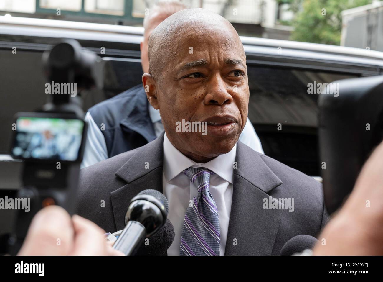 New York, New York, USA. 3rd Oct, 2024. Mayor Eric Adams arrives for ...